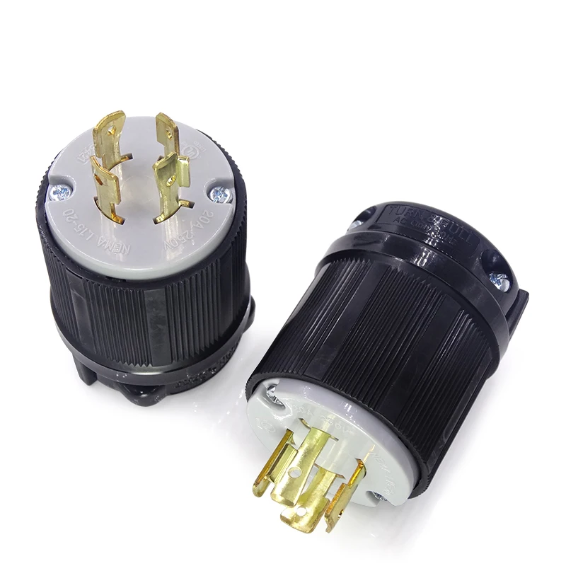 20 Amp,250 Volt 3-phase,Nema L15-20p,3p,4w,Locking Plug Bosslyn Brand ...