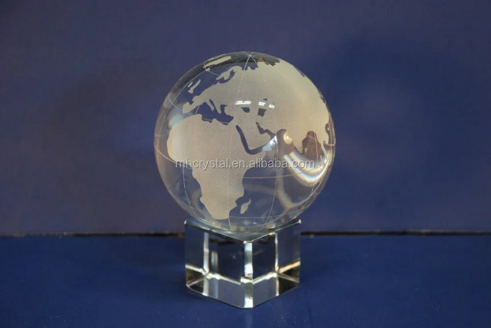 Solid Clear Glass Crystal World Globe Mh-0186 - Buy Clear World Globe ...
