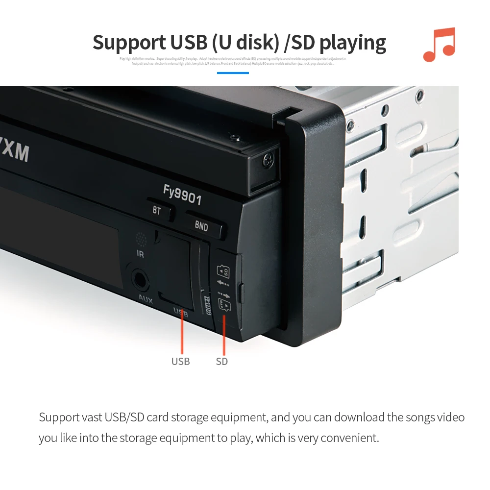 Esunway 1din 7inch Retractable Screen Head Unit - Android Radio