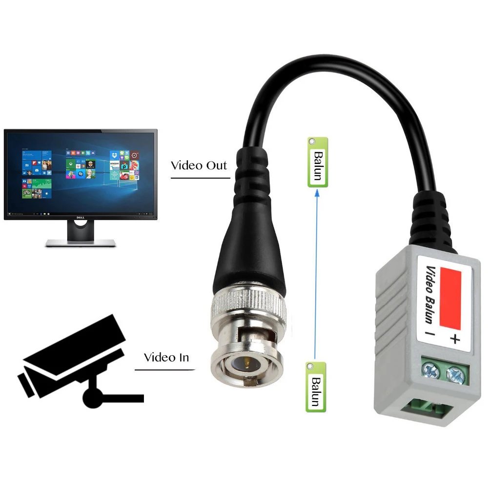 Newest 8mp High Definition Spliced Passive Video Balun Screw Terminal ...