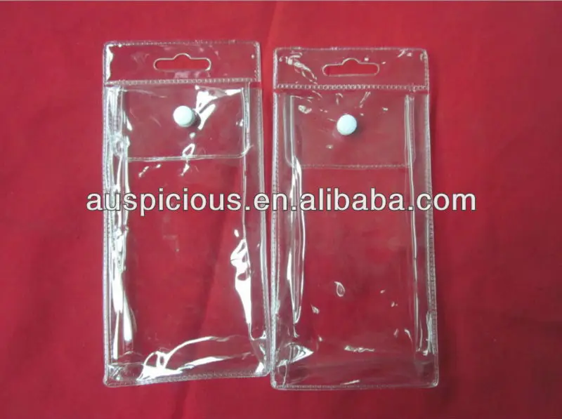 White Snap Button Closure Clear Hanging Punch Hole Pvc Bags - Buy White ...