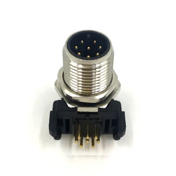 Waterproof Ip67 Male Pcb Panel Mount M12 Right Angle Ethernet Connector ...