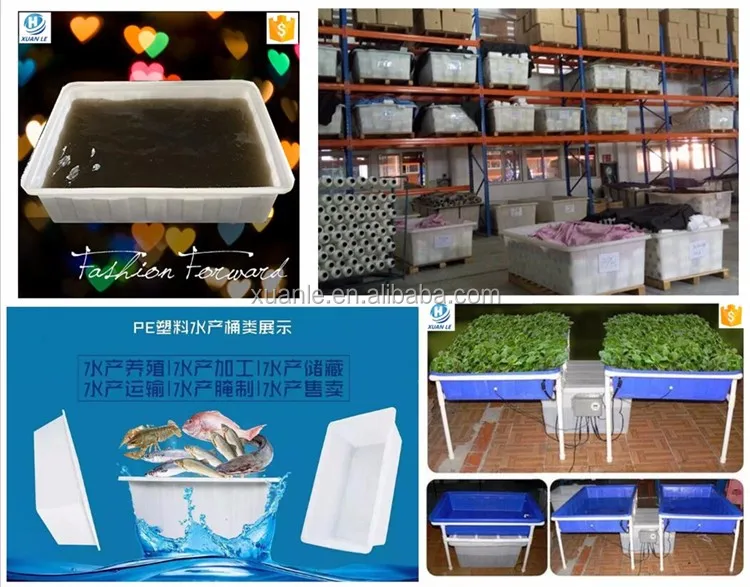 Poly Open Top Large Rectangular Plastic Fish Tub Fish Farming Tank ...