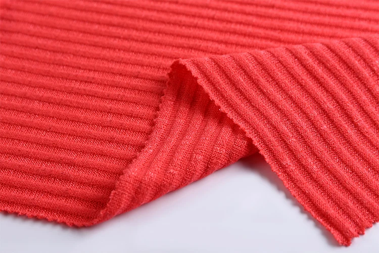 New Products Red Tr Trouser Drop Needle Rib 50 Rayon And 50 Polyester