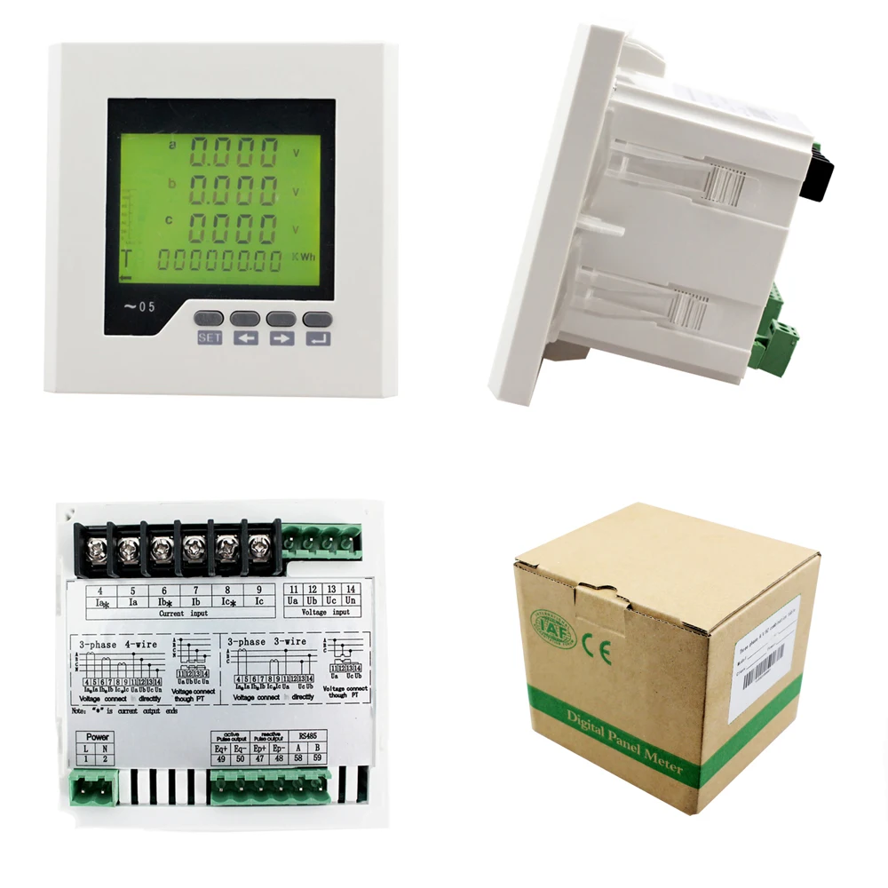 3d2y Three Phase Digital Multifunction Panel Meter Rs485 Communication 120*120mm With Lcd ...