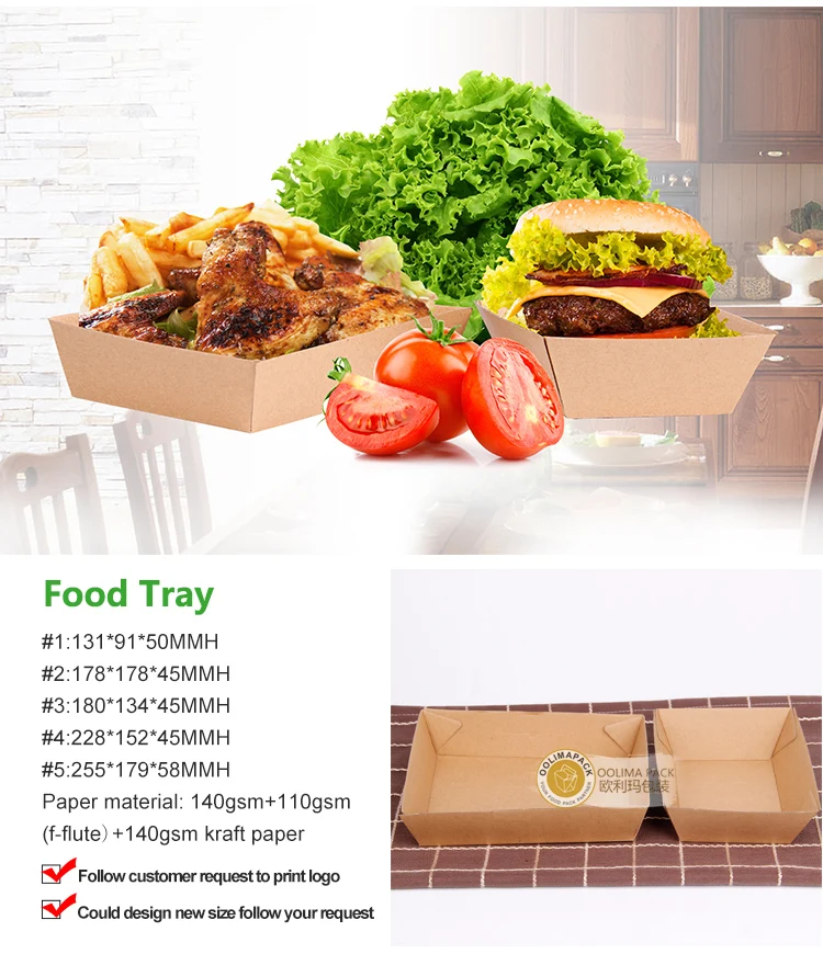 Disposable Fast Food Paper Pack Corrugated Paper Tray Packaging Box ...