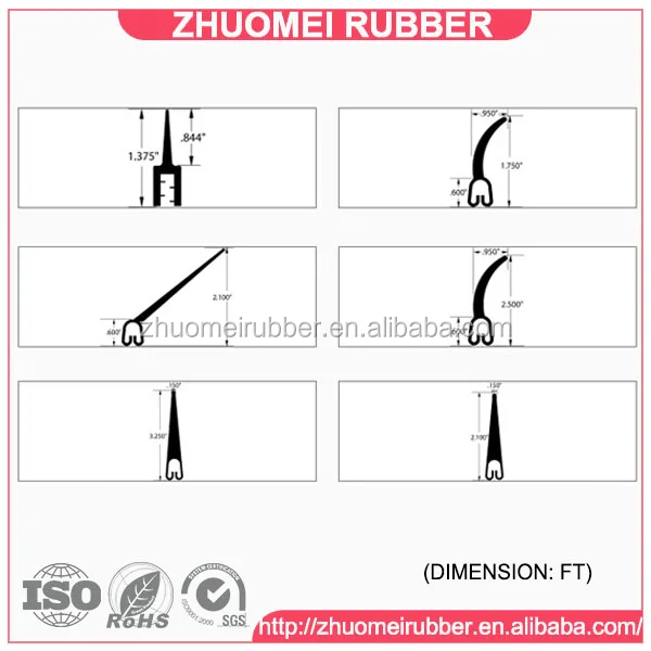 EPDM Dual Durometer Rubber with Metal Carrier Flap Seal
