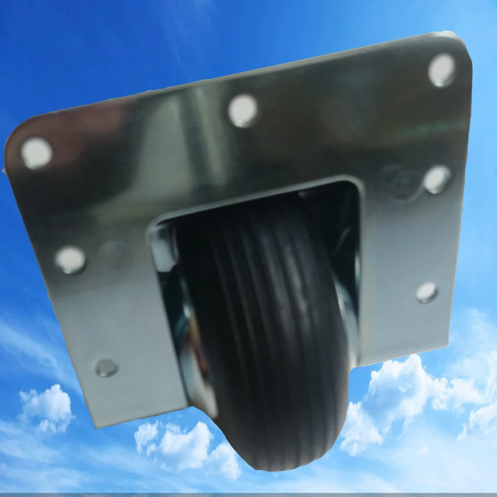 Heavy Duty Steel Recessed Castor with 80mm Black Wheel