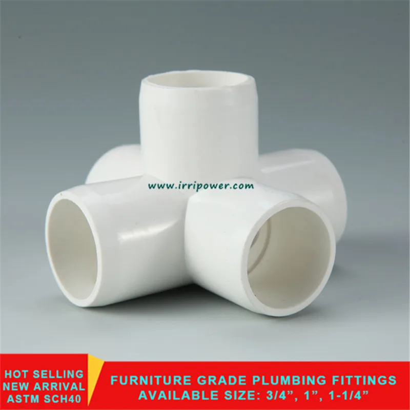 PVC Plastic 4 Way Elbow Cross Fittings for Garden Water Connectors
