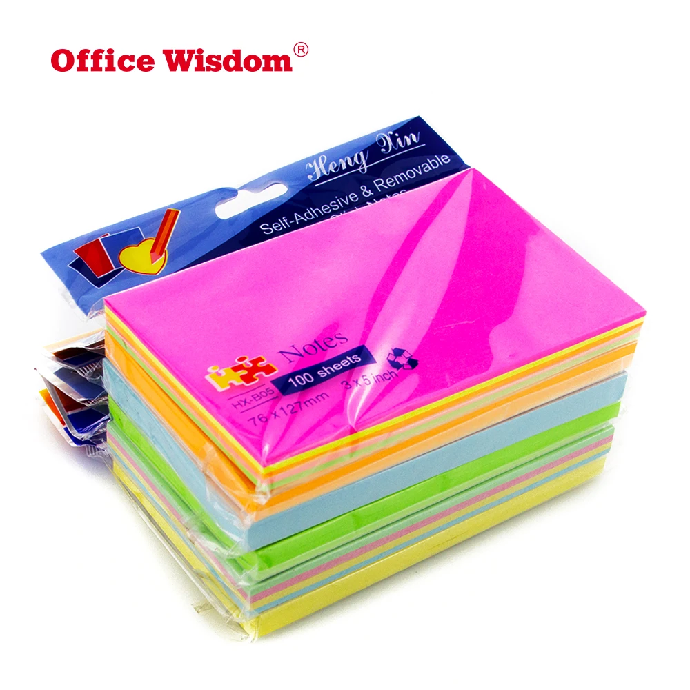 3x5 Inch Colored Stick Notes 100 Sheets Stick Note Pad 76x127mm ...
