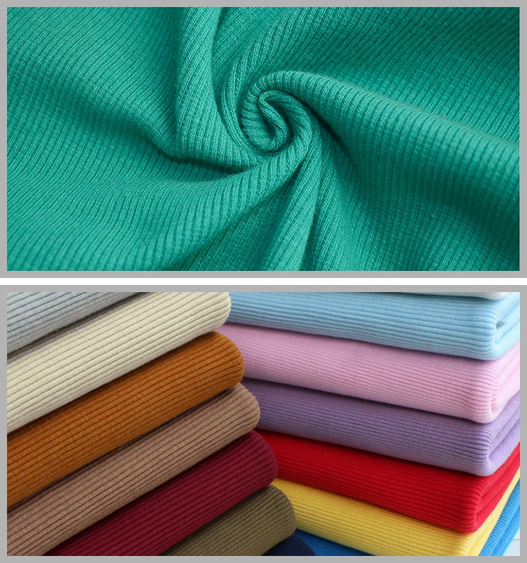 Elastic Knitted Organic Cotton Rib Fabric - Versatile & Durable