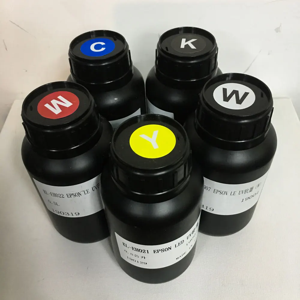 One Set Uv Ink Good Ink Cmykw 5 Colors For Epson Uv Printer 1390 L800 ...