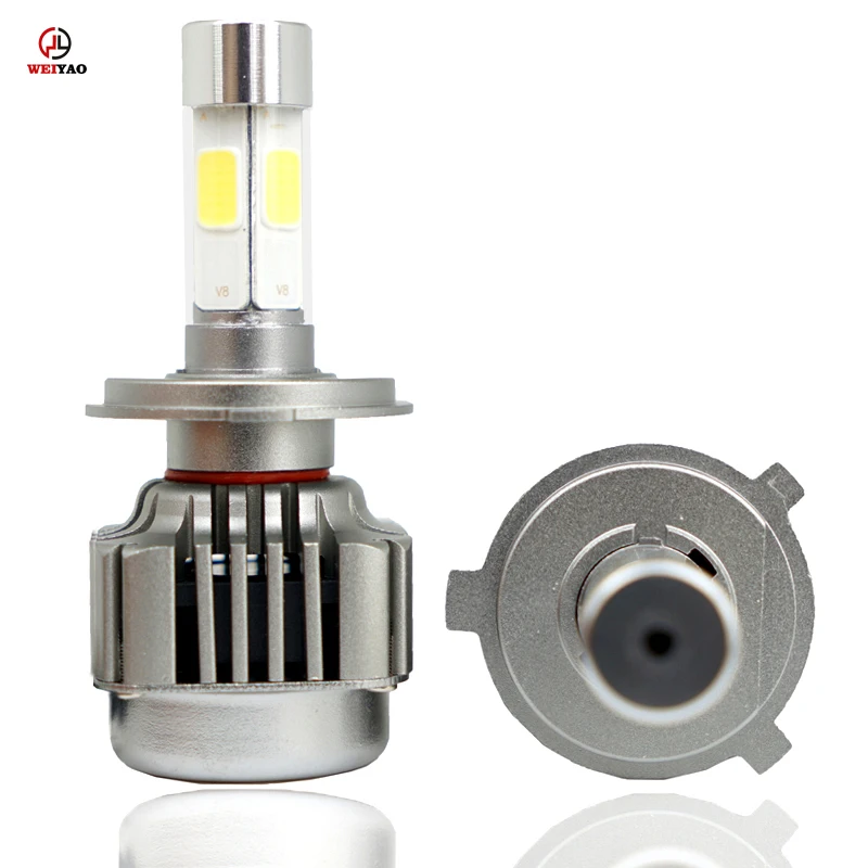 Weiyao Led Headlight V8 H4 Bulbs Dual Hi/low Beam Led Headlight For ...