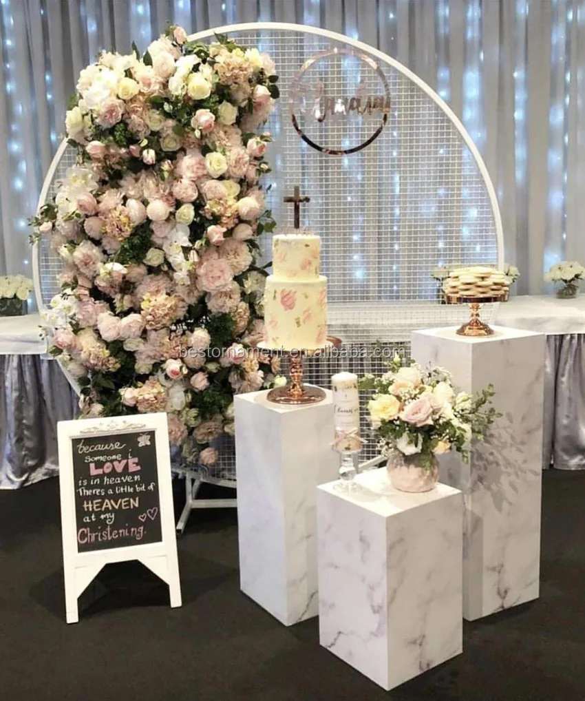 Wholesale Cheap Fancy White Round Acrylic Wedding Backdrop Stand For ...