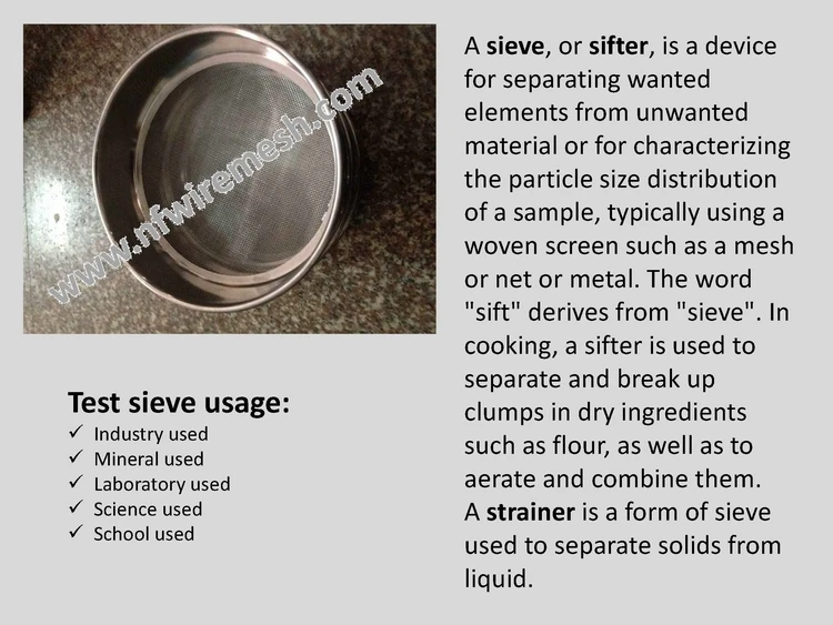 Wire Mesh Screen Laboratory Test Sieve - Coffee Lab Equipment