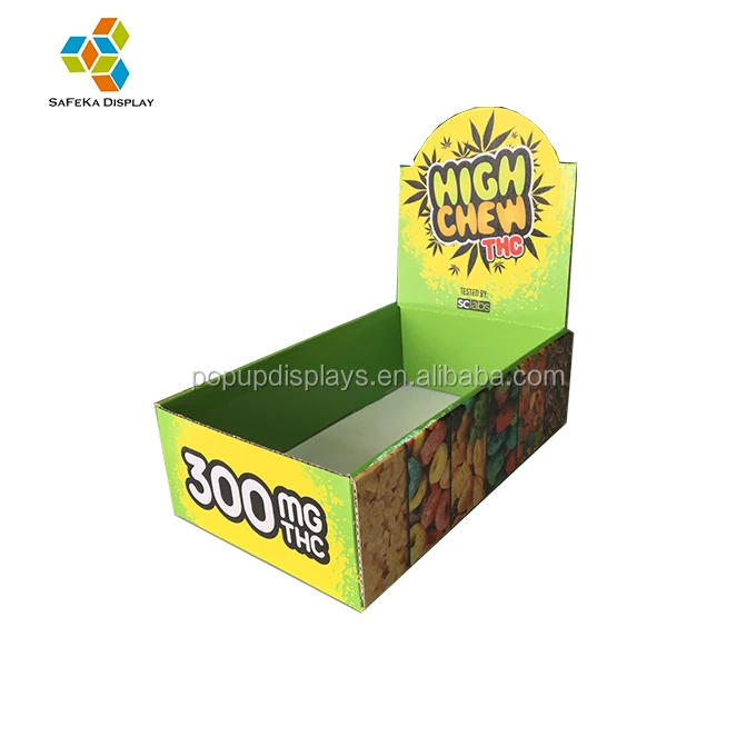 Custom Table Top Packaging CDU Corrugated Candy Bar Stand Cardboard ...