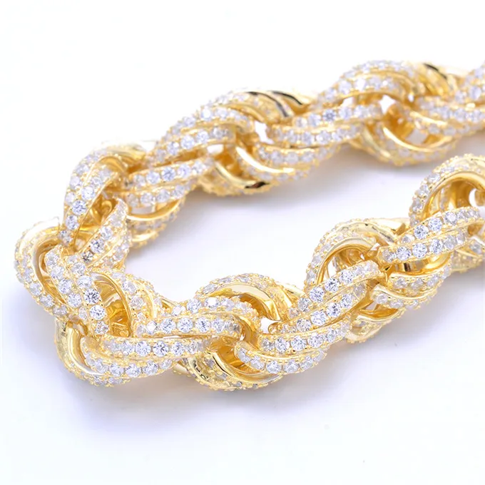 Hip Hop Jewelry Diamond Cuban,24k Gold Hip Hop Rope Chain Mens Gold ...