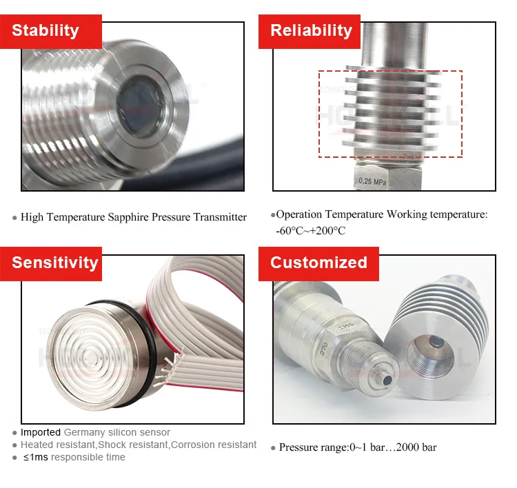 High Temperature Pressure Transducer Sensor 200 Degree - Buy Pressure ...