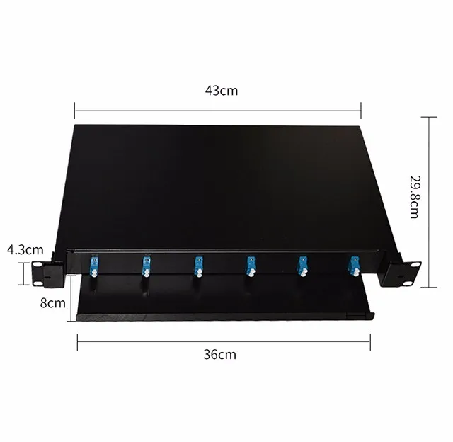 1ru Rack Mount Fdp Loaded W/ 6 Lc/upc Duplex Adapters,Pigtails & Tray ...