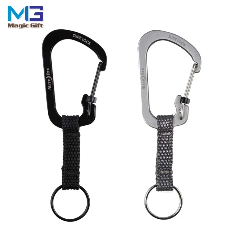 Retro Style Simple Strong Carabiner Shape Keychain Ring Keyring Keyfob ...
