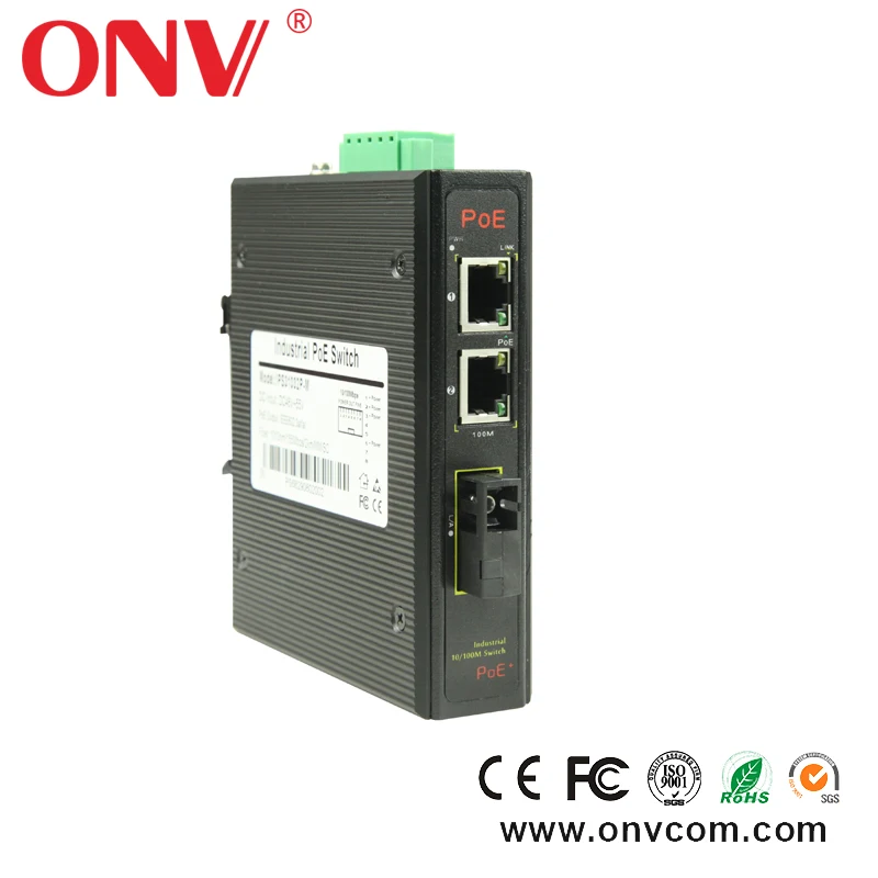 ONV Din Rail Mount Switch - 3-Port Industrial Ethernet POE