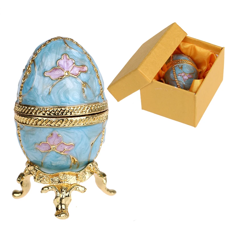 H&d Egg Shaped Trinket Box Hinged Jewelry Collectible Boxes - Buy Metal ...