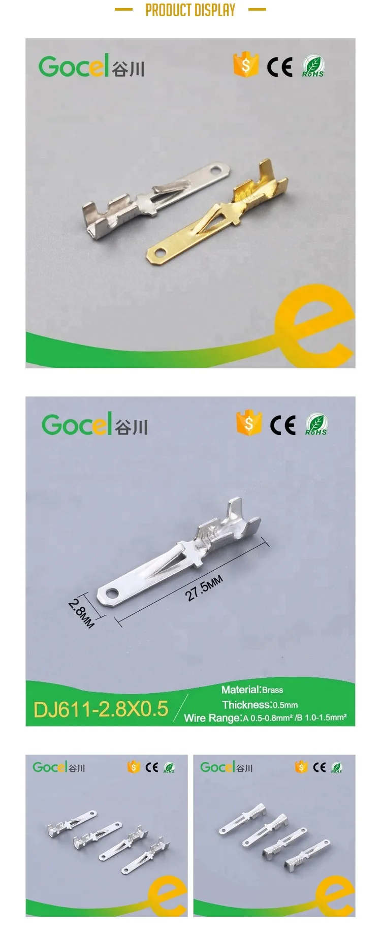 Hombre Terminal Crimpado,Terminal De Cable De Empalme Conectores Dj611-2.8 * 0,5 - Buy ...