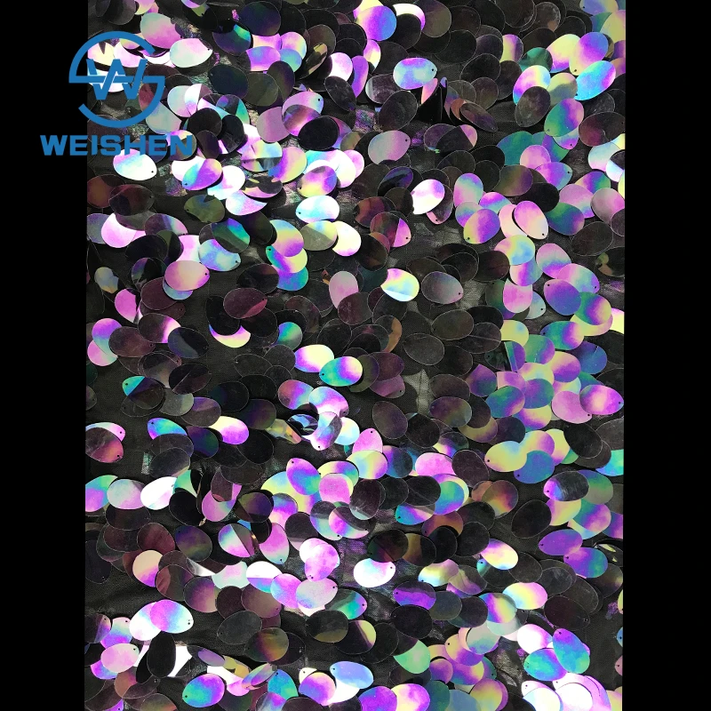 Iridescent Multi Color 40mm Holographic Sequin Fabric