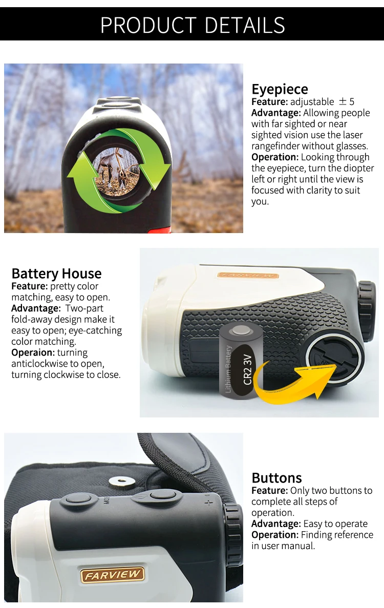 High Precision Far View 1100y Waterproof Portable Outdoor Laser ...