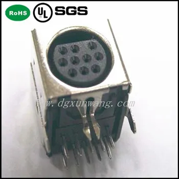 10 Pin Mini Din Dip 90 Degree Type Connector - Buy 10 Pin Mini Din ...