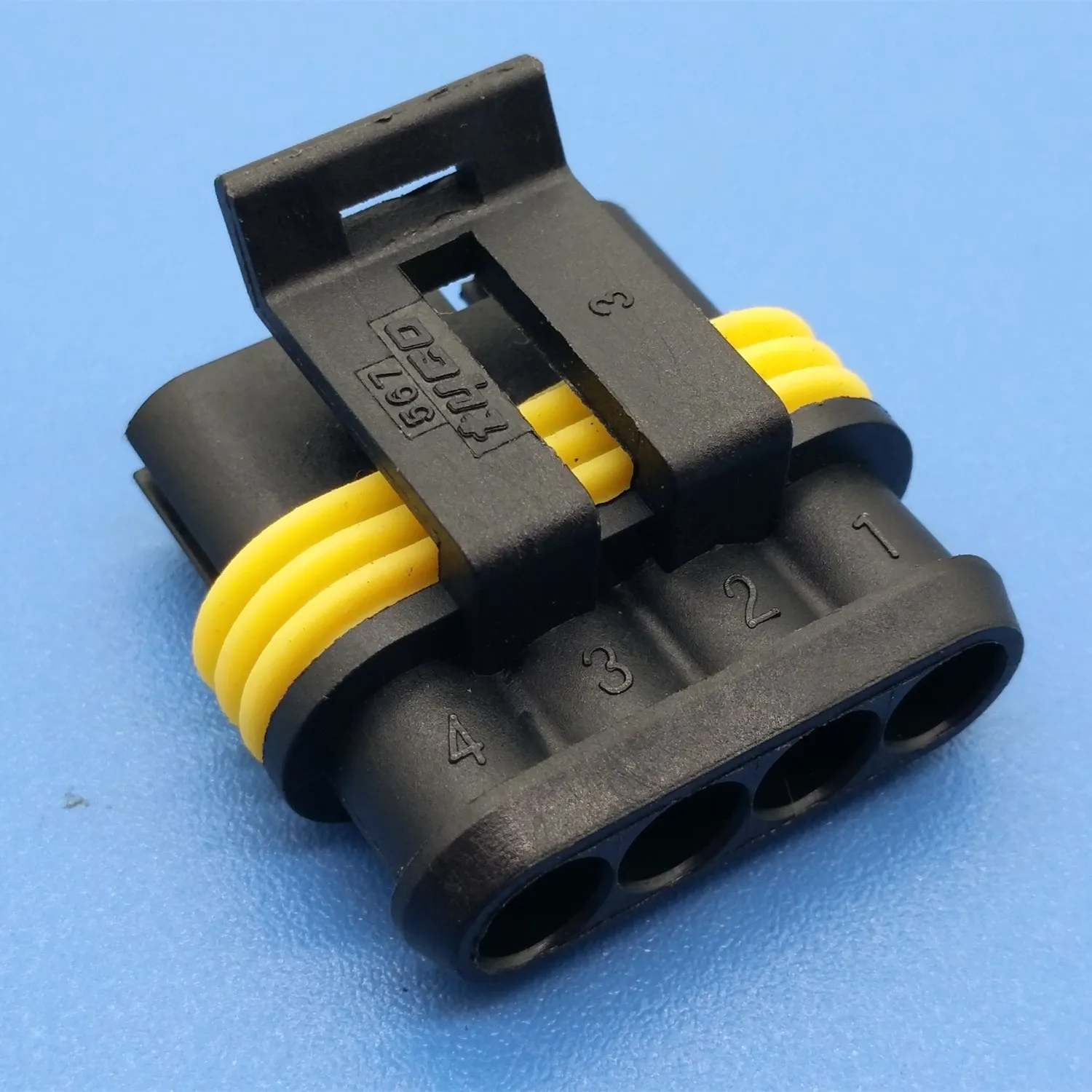 282087-1 Plastic 4 Pin Female Waterproof Black Pa66 Automotive Housing ...
