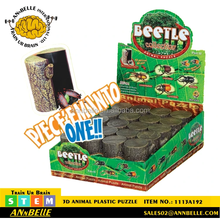 3D Puzzle Beetle Block Capsule Insects Toys Surprise Toys