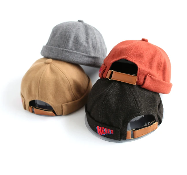 Custom Embroidery Fleece Cap Without Brim/ Brimless Snapback Baseball ...