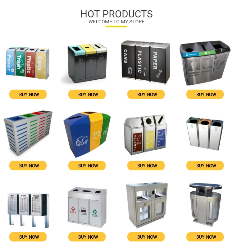 High Quality Trash Cans 3 Compartment Waste Bins Stainless Steel ...
