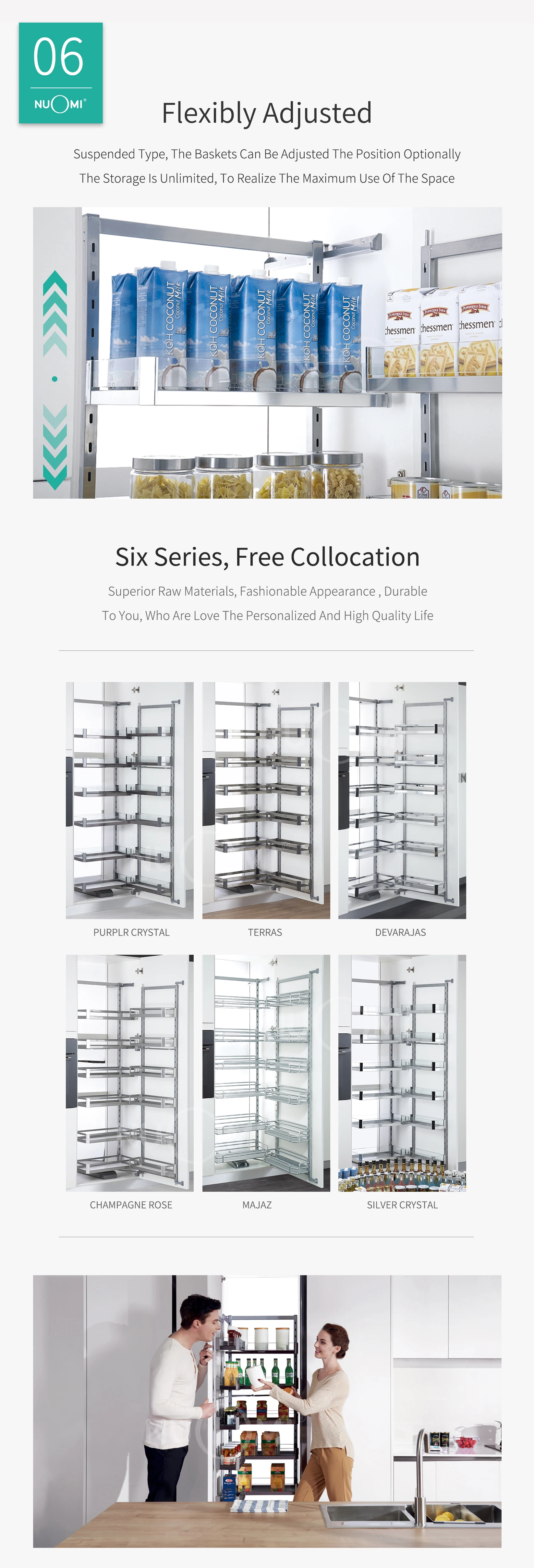 NUOMI Kitchen Pantry Unit Organizer - Multi-Functional Storage