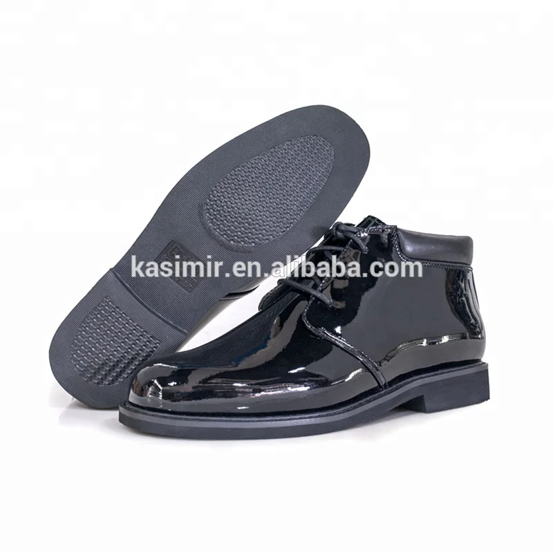 Wholesale Good Design High-gloss Black Patent Leather Tactical Boots ...