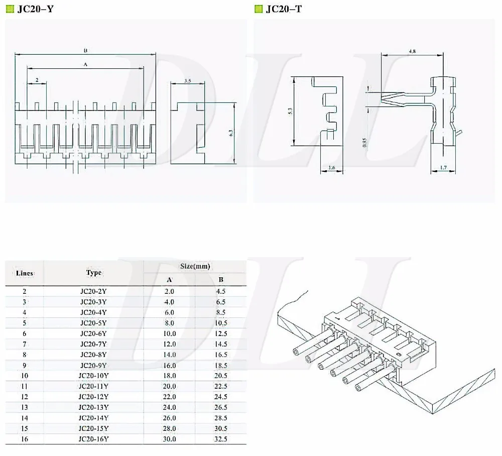 Jst Jc20 2.0mm Pitch 07p-sjn 08p-sjn 09p-sjn 10p-sjn 11p-sjn Housing Connector Female - Buy 2 ...