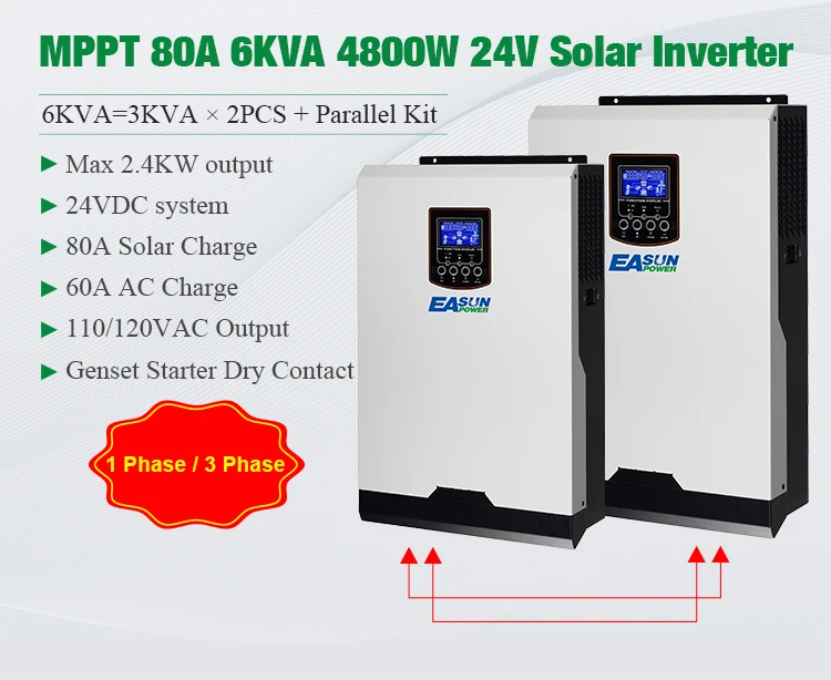 6000 Watt 120 Vdc To 120 Vac 24v Mppt Charge Controller Power Single ...