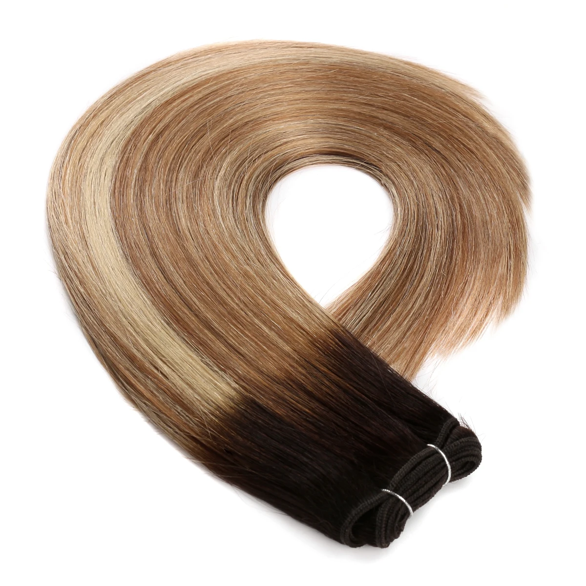 Remy Human Hair Straight Balayage Hair Weft,Dip Dyed Color Brazilian ...