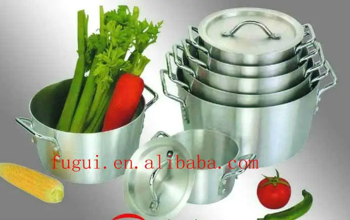 7pcs Aluminum Satin Finished Cookware Large Cooking Pot - Buy Large ...