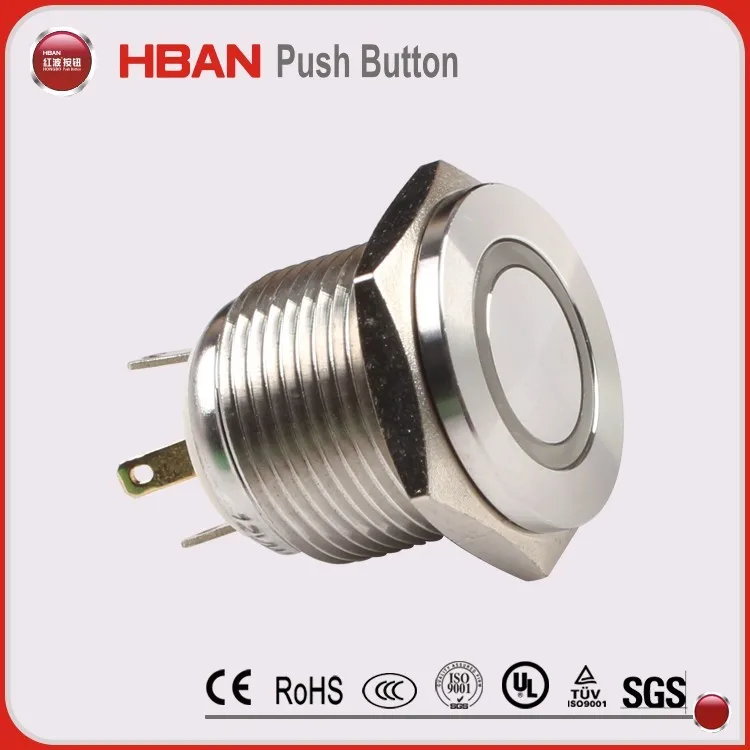Non Illuminated Contact Push Button Electric Power Button Thin Push ...