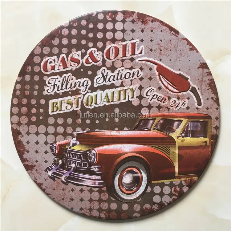 Personalized Embossed Vintage Round Shape Tin Metal Signs Customized ...