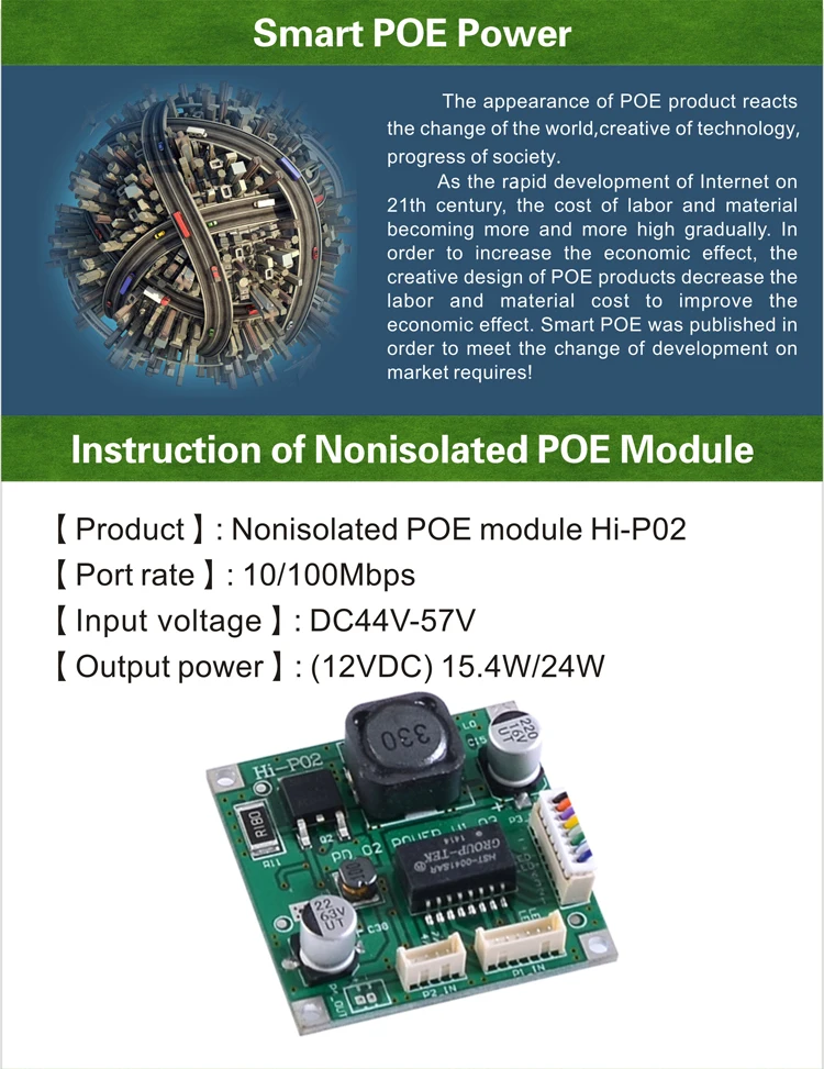 Dc12v 1a Poe Module Pcb Board For Security Cctv Network Ip Cameras ...