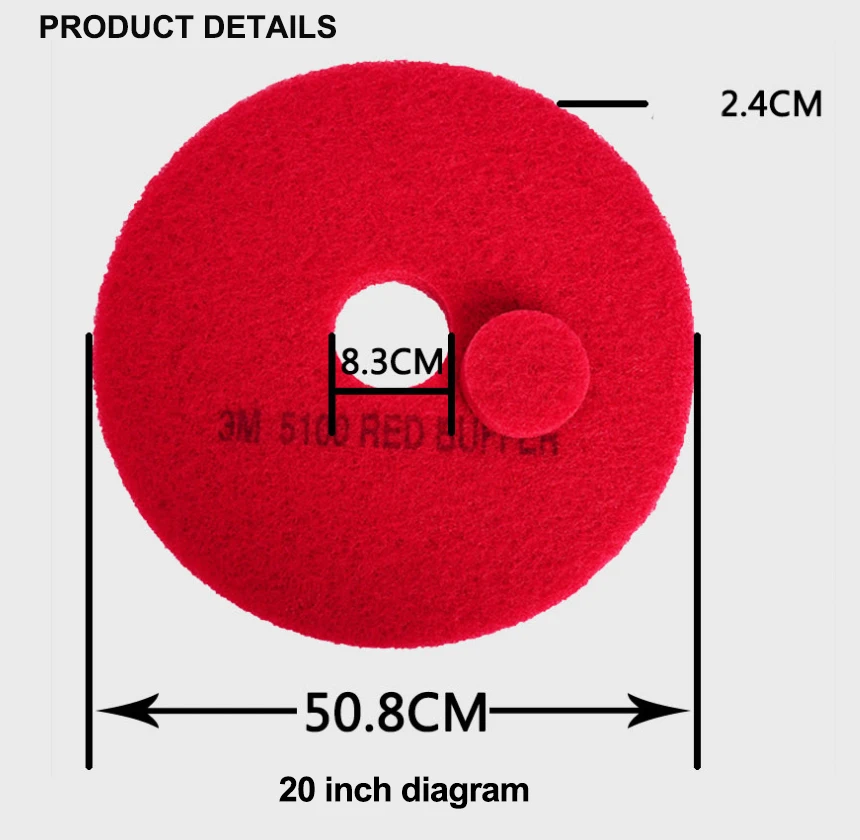 3m Red Floor Cleaning Scrubbing Pad Wet And Dry Diamond Hand Polishing ...