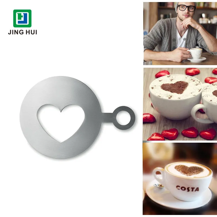 Creative Custom Art Cappuccino Stainless Steel Heart Shape Coffee ...