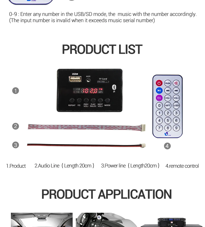 Upmarket Wireless 5v Or 12v Usb Bluetooth Mp3 Audio Decoder Board - Buy ...