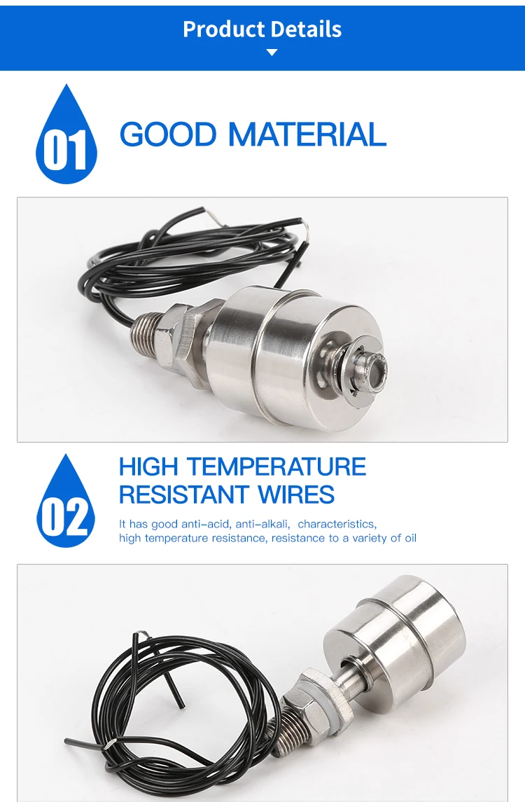 12 V Mini Stainless Steel Float Level Switch Vertical Level Control ...