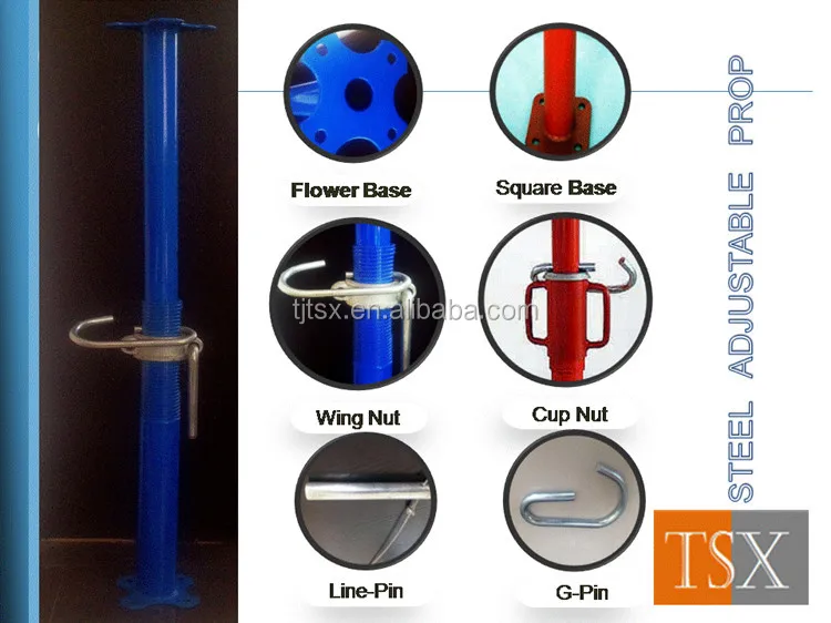 Steel Telescopic Adjustable Post Support Scaffolding Pole Shores