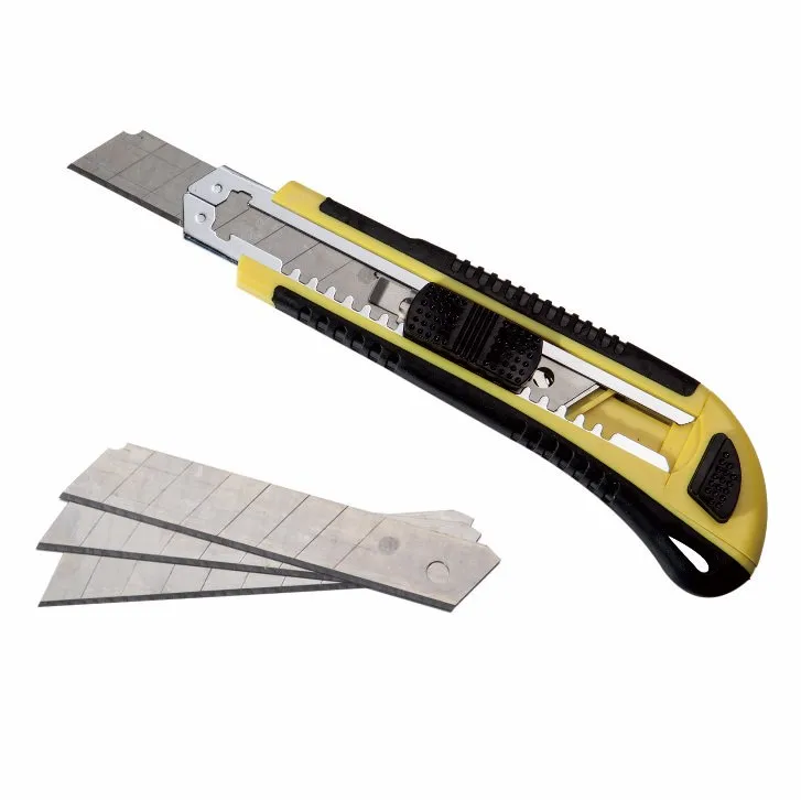 18mm Easy Cut Utility Cutter Knife With Three Blades Automatic ...