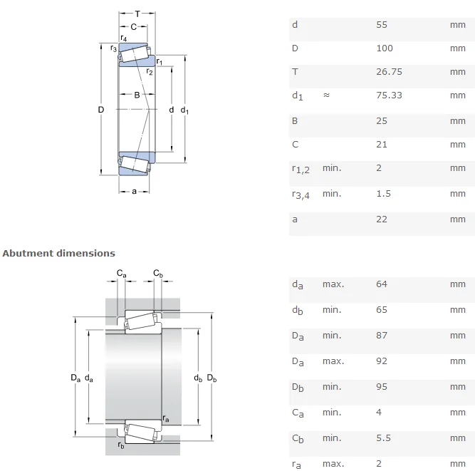 ZYSL Bearing 32211 - High Precision Tapered Roller